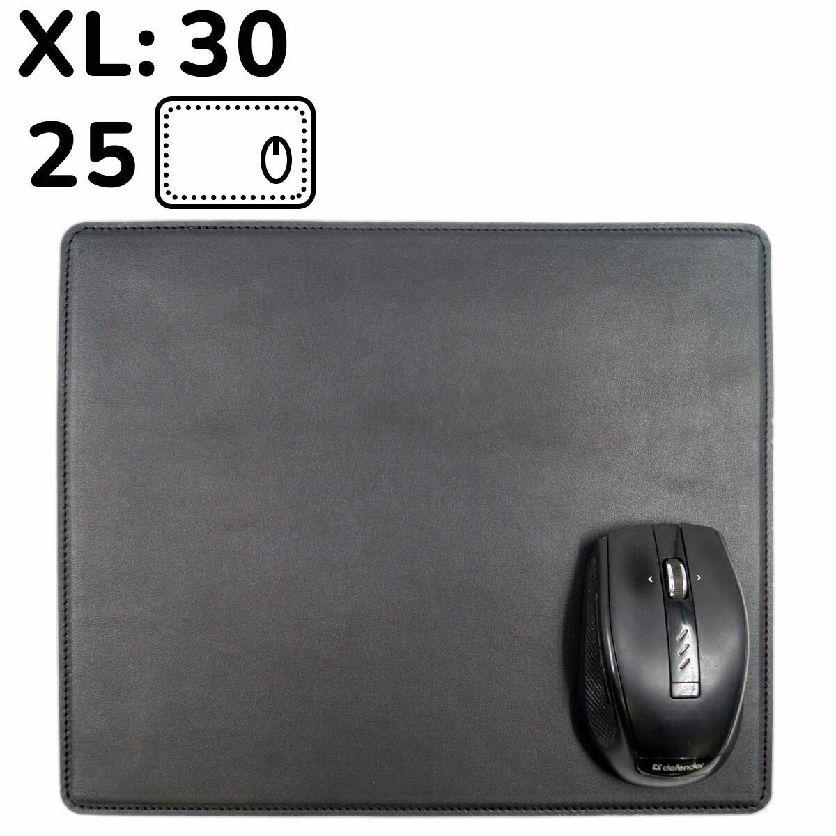 Коврик для мышки 25 х 30 см из натуральной кожи Audmorr J, NewPad XL Black