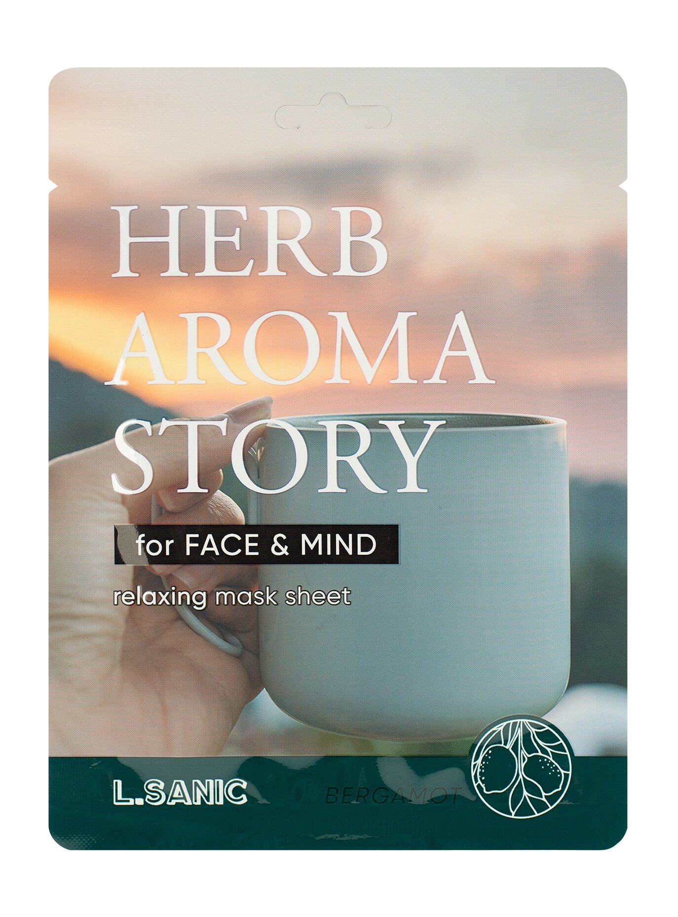 L.SANIC Маска тканевая Herb Aroma Story с экстрактом бергамота и эффектом ароматерапии, 25 мл