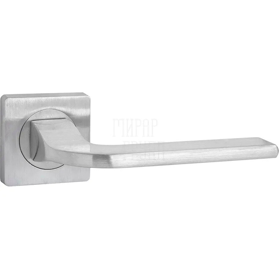 Дверная ручка Ajax (Аякс) на квадратной розетке "SPLINE" JK матовый хром