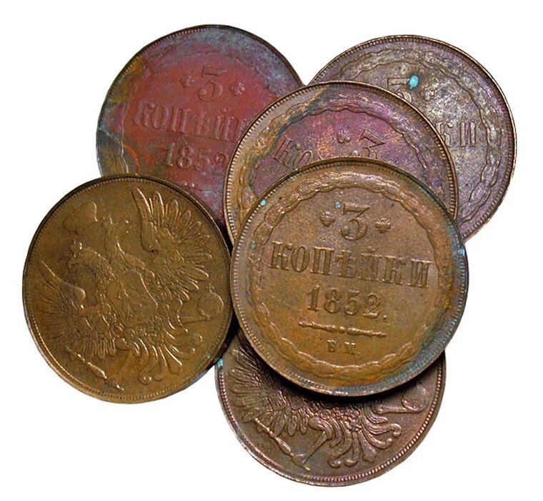 Монета 3 копейки 1850-1859, медь 1 штука т/н сувенирная копия монеты, нумизматика, деньги для коллекции