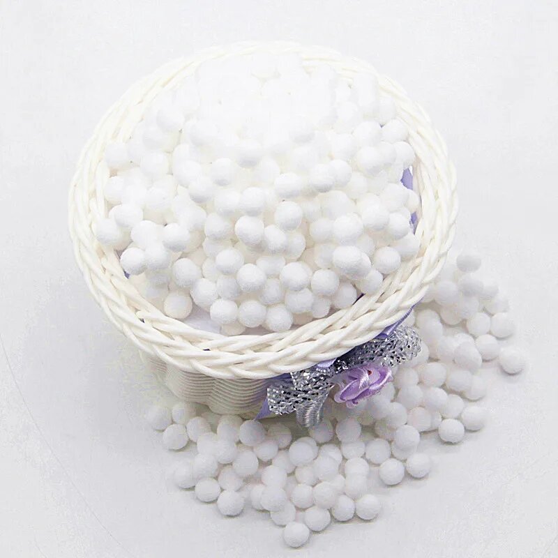 Белые помпоны 8-40 мм для рукоделия