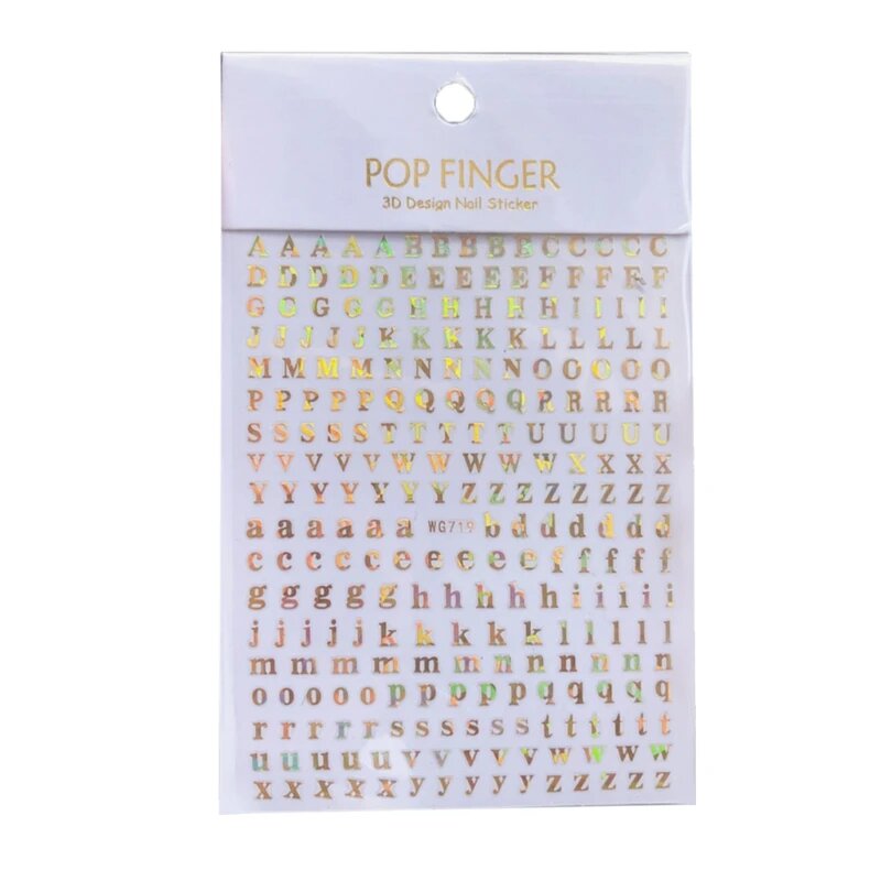 Стикеры алфавит блестящие 26 шт for Laser gold