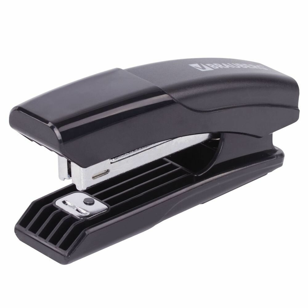 Степлер №10 BRAUBERG "Black Jack", до 18 листов, антистеплер, черный