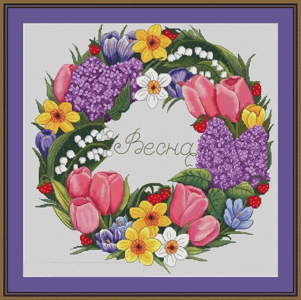 Набор для вышивания крестом "Весна", 14 карат