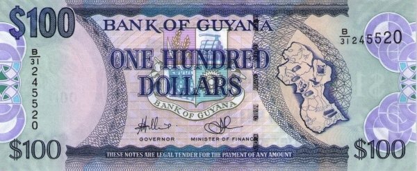 Банкнота Гайана 2012 год 100 долларов Джорджтаун Собор Св Георгия UNC