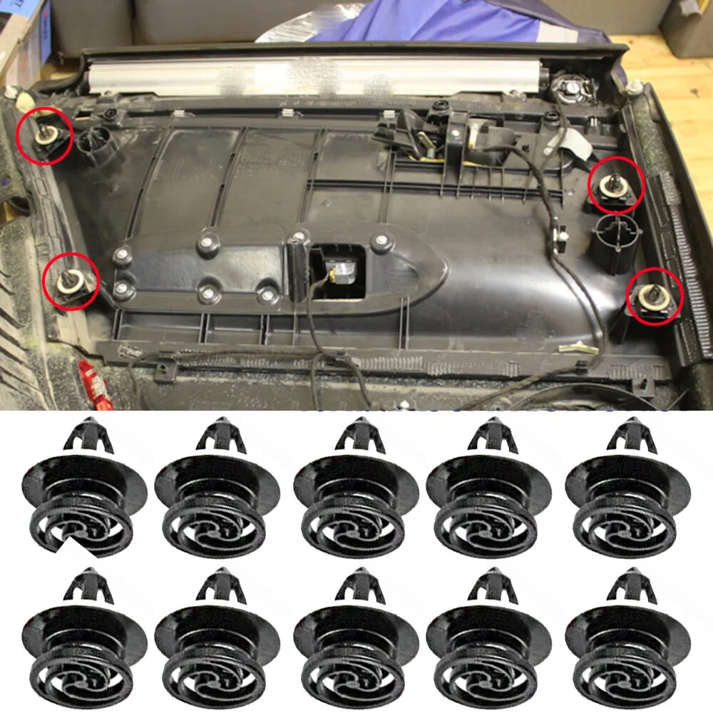 10 шт, накладка на дверную карту автомобиля, передняя внутренняя застежка, молдинг, зажим, держатель, аксессуары для Audi A6 C6/4F 2004 2005 2006-2011