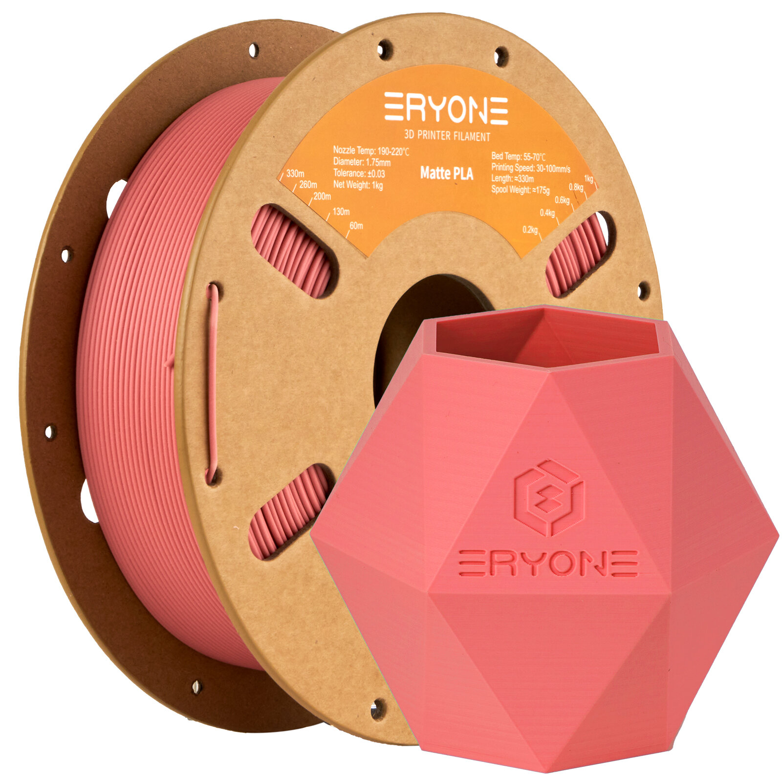 PLA пластик (филамент) для 3д принтера Eryone Матовый терракотовый 1,75 мм 1 кг