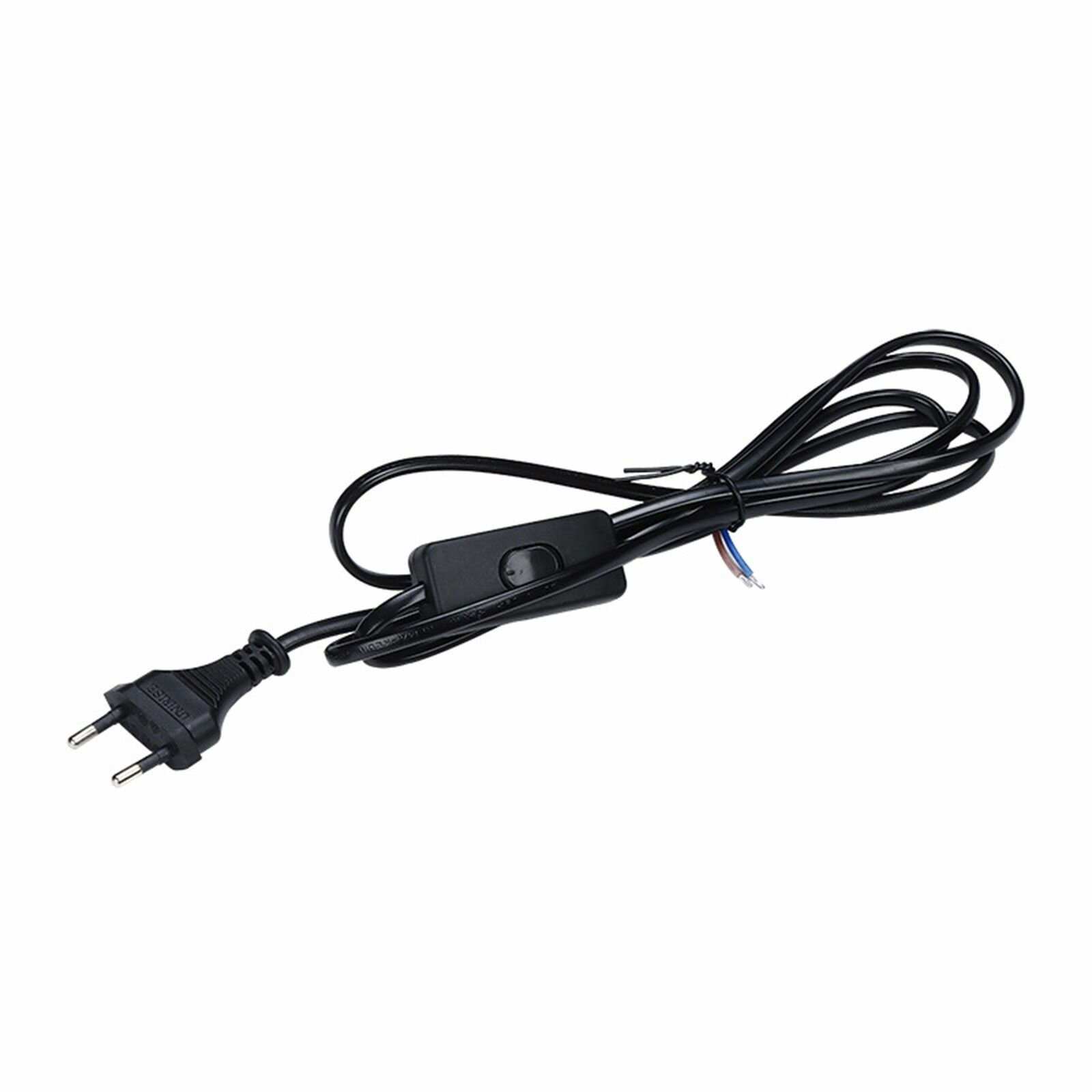 Кабель-переходник, Выключатель настольной лампы с проводом - черный, европейский стандарт, две вилки