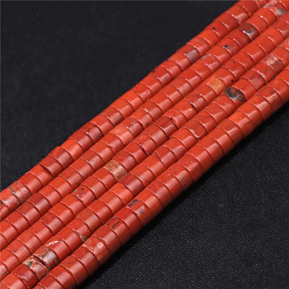 Бусины красного коралла 6х3 мм, 36-38 см, Redstone A