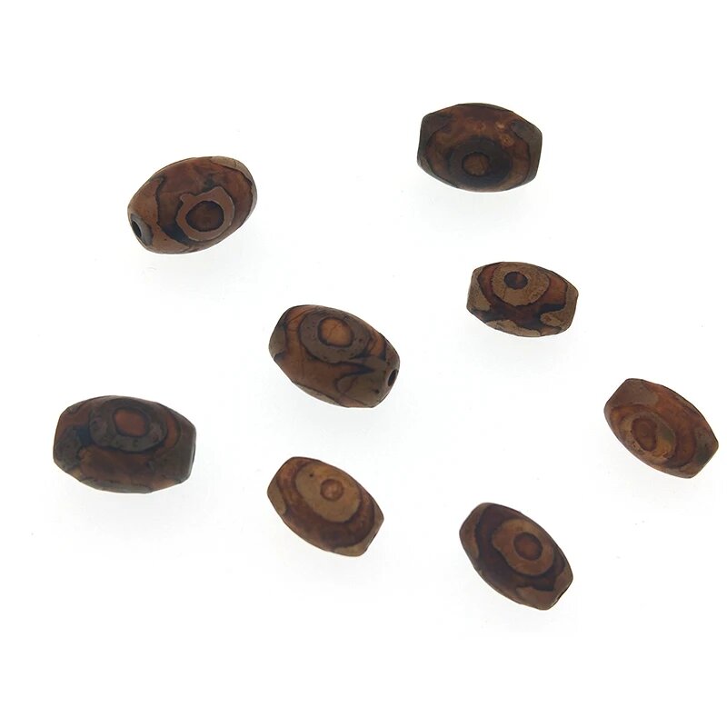 Тибетские бусины с глазами из агата 5 шт. 8x12mm approx