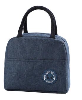 Сумка для ланча с ремешком на руку, сумка-холодильник, Женская Портативная сумка для Темно-синий, 14