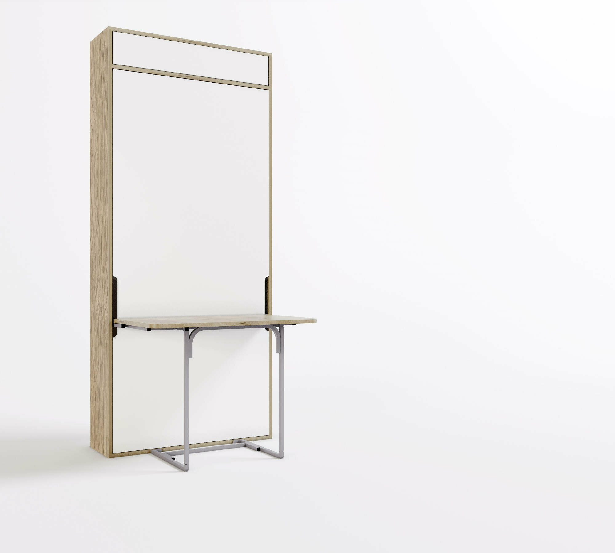 Шкаф кровать-трансформер со столом Летто Таволо 900 с антресолью Лайт Сканд