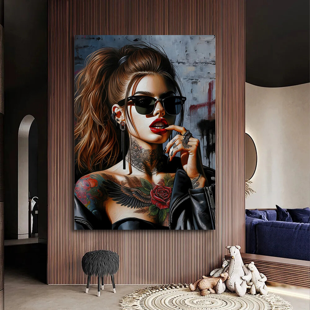 Картина "Девушка", 40x60 см, на холсте, на подрамнике, крепление "крокодил"