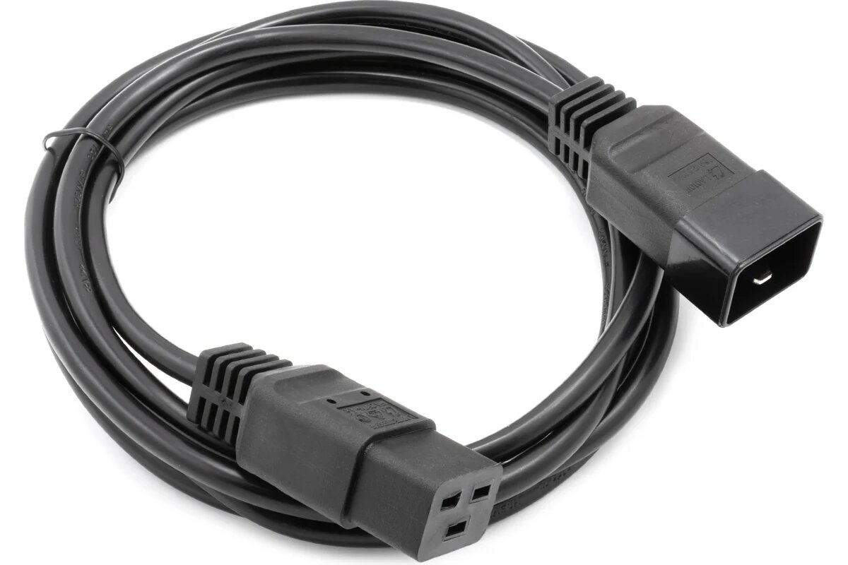 A1 PC15 C19-C20 3 м кабель питания 3x1.5 мм² черный до 3500 Вт совместим с ИБП и серверами