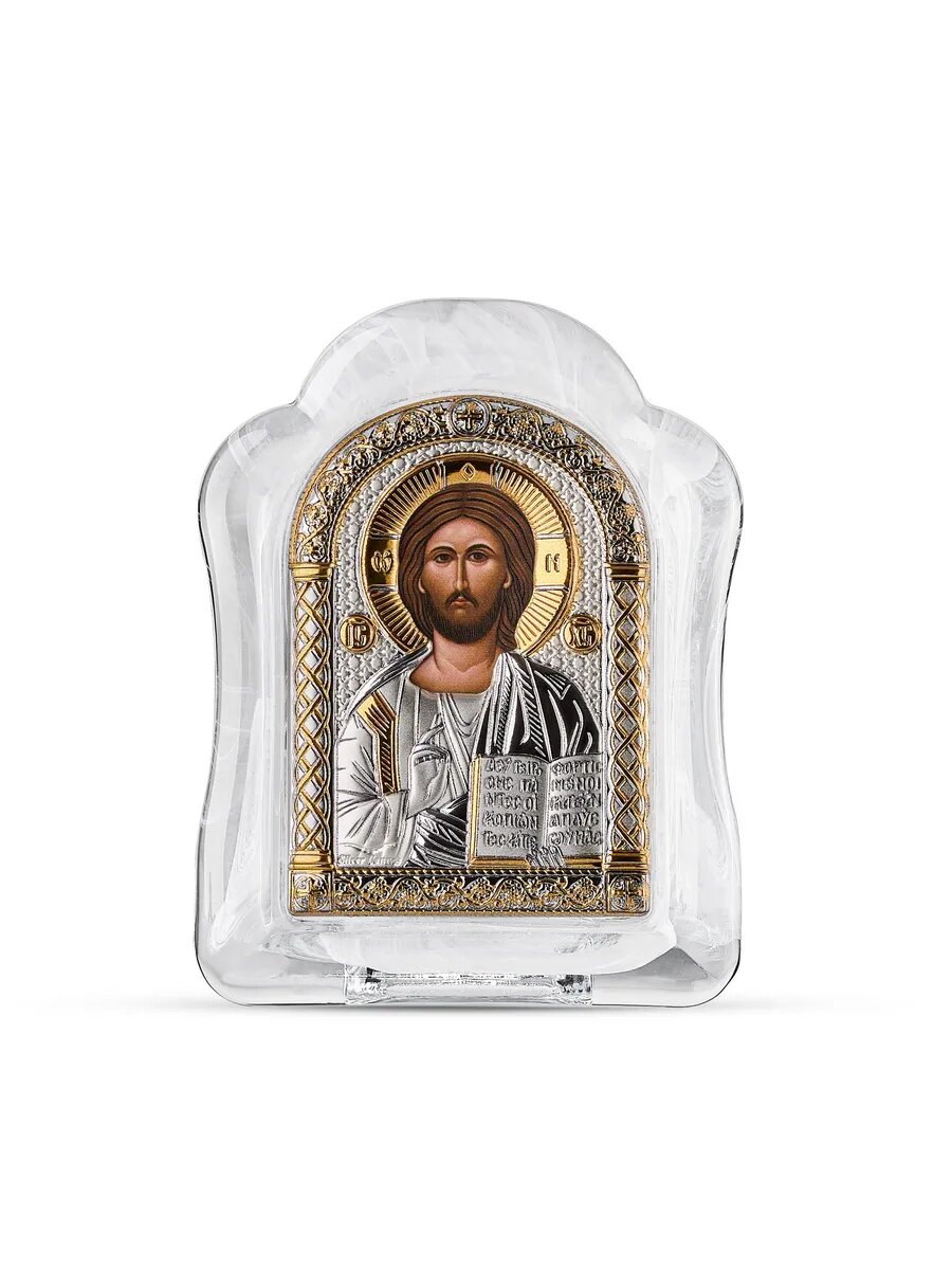Икона греческая, муранское стекло Спаситель, 65х85мм