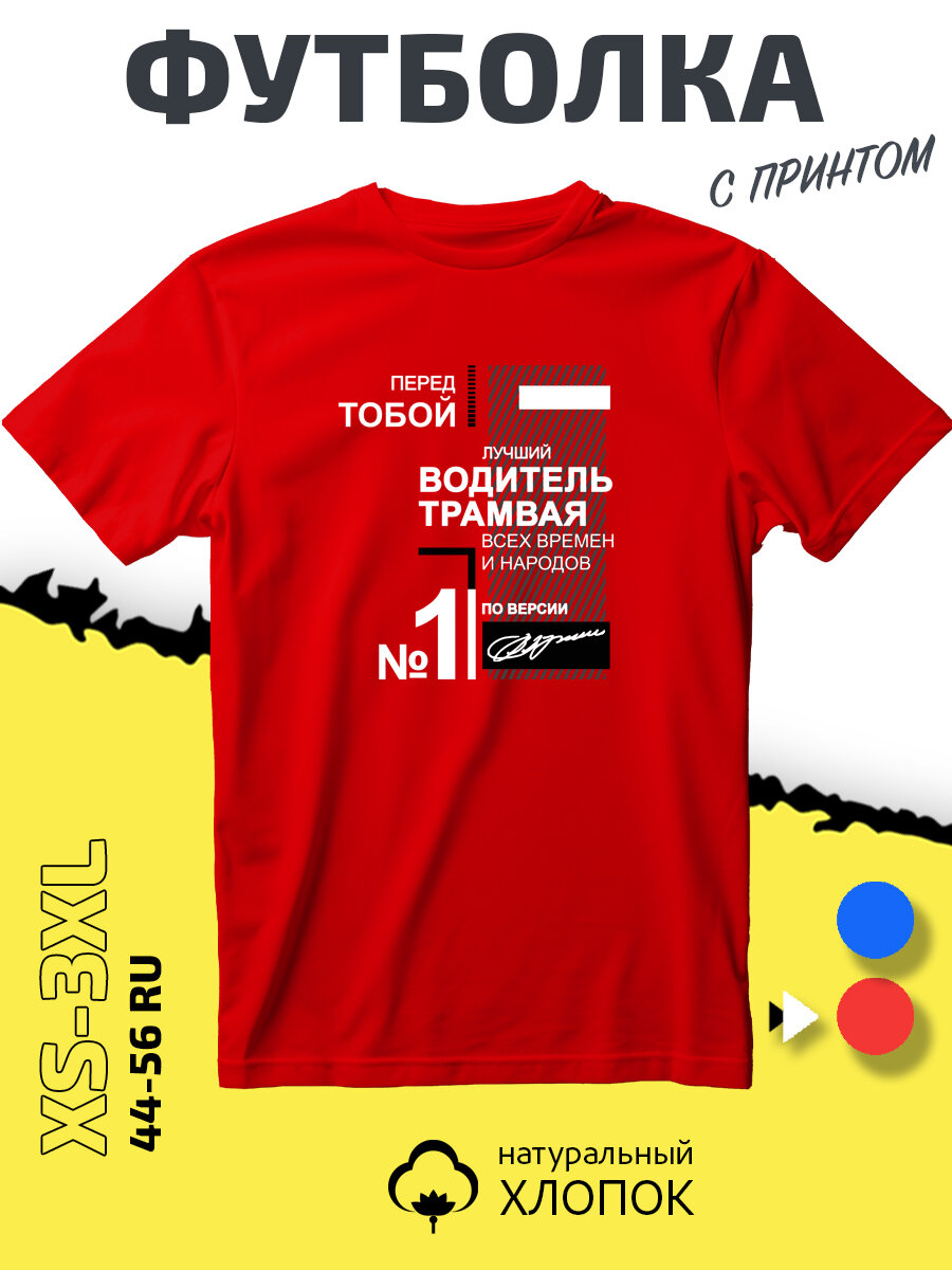 Футболка с принтом водитель трамвая