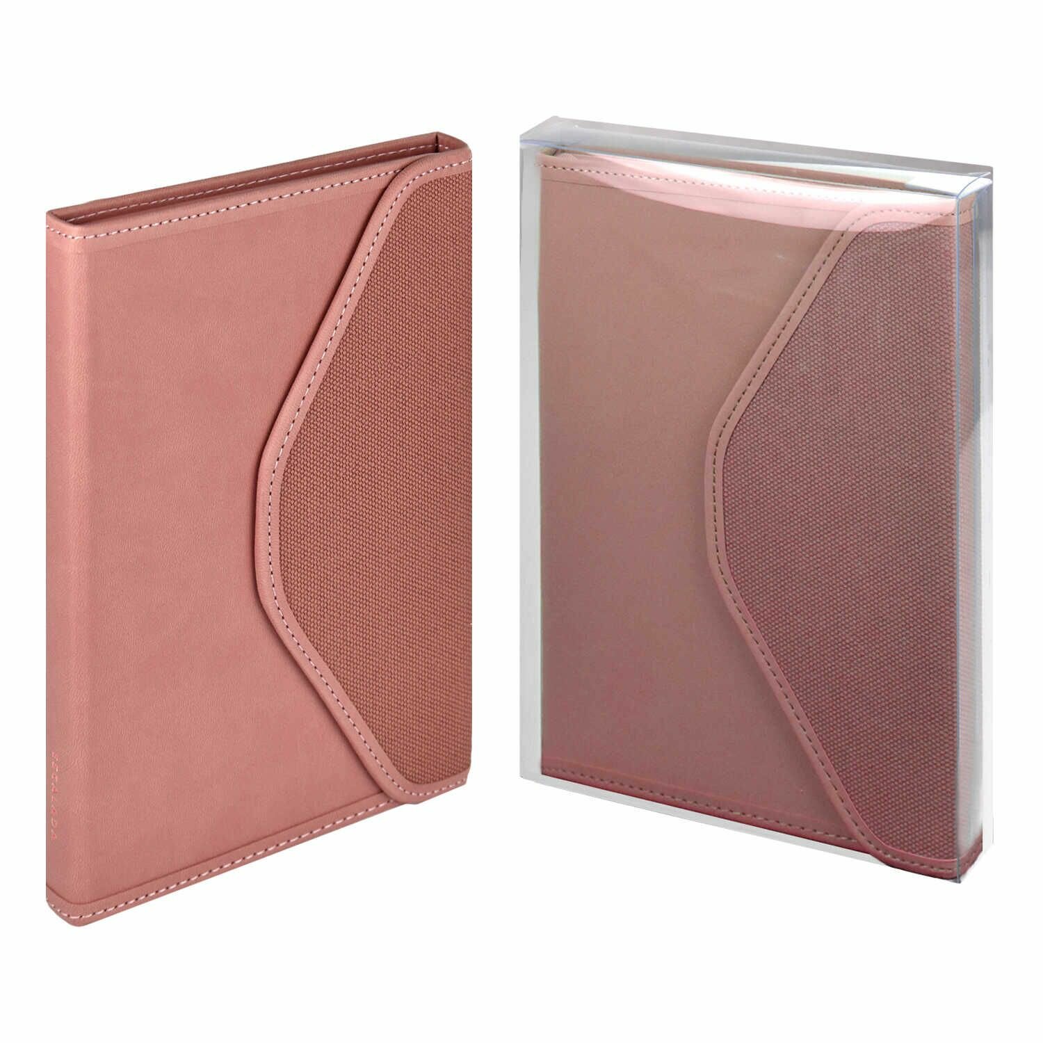 Ежедневник Феникс Плюс "Лейкер Пике", розовый, недатированный, А5+, 160 листов, кожзам, твердый, ляссе, магнит (67161)