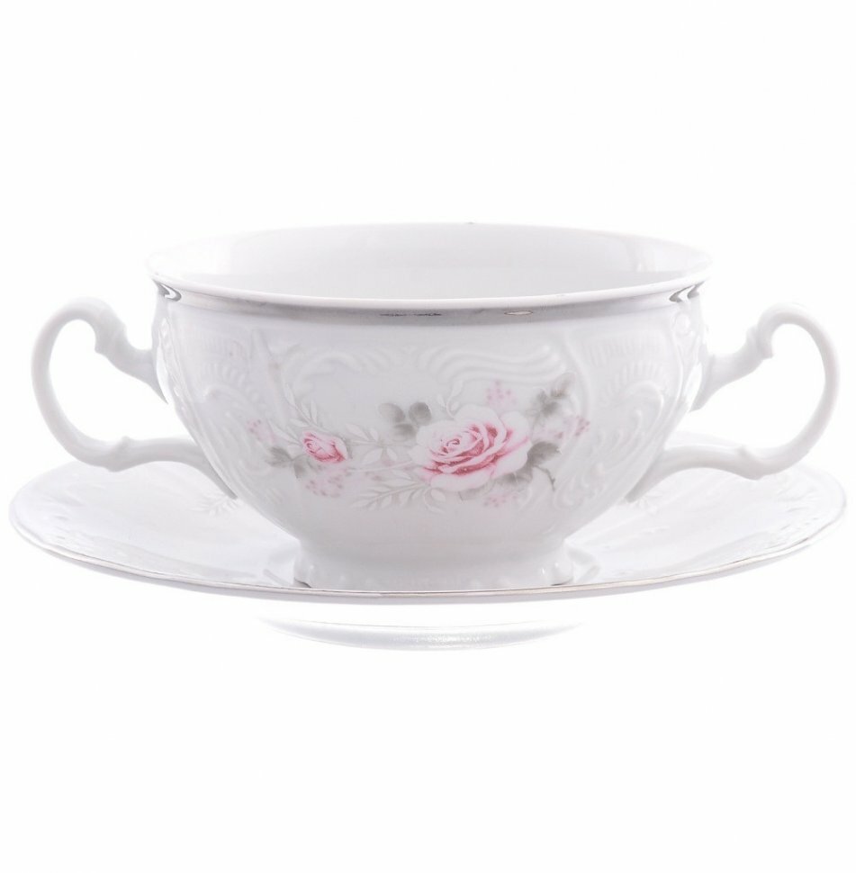 Блюдце 17,5 см Thun "Бернадотт /Серая роза /платина" / 161850