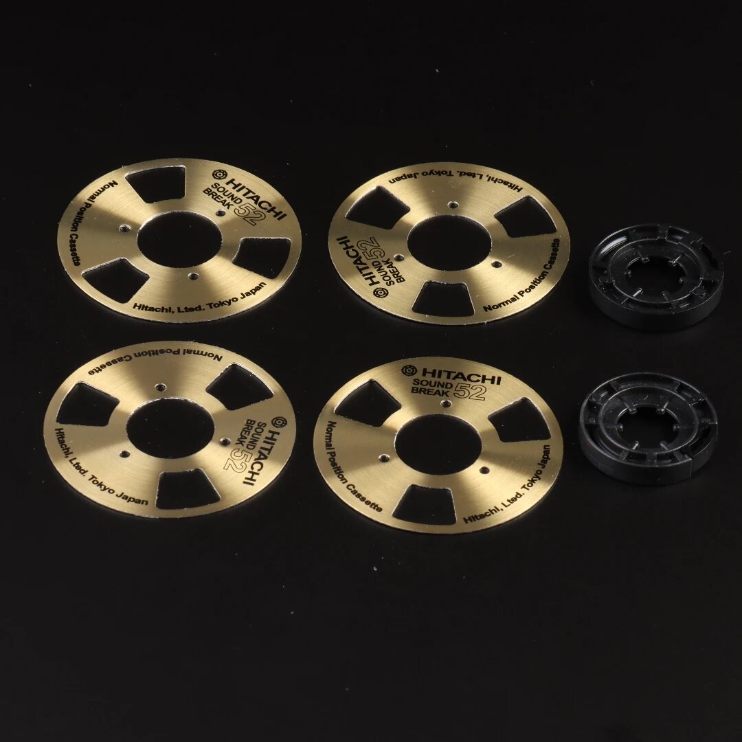 Самодельная (алюминиевая) кассета с катушкой-катушкой для кассеты с аудиозаписью — золото, серебро (упаковка из 4 катушек + 2 колеса)