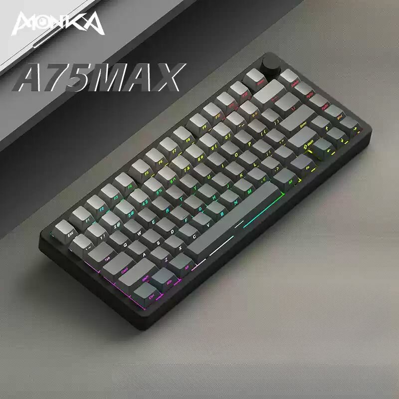 MONKA A75MAX Беспроводной Bluetooth Hot Swap E-sports Механическая клавиатура - Haiyan Axis V2