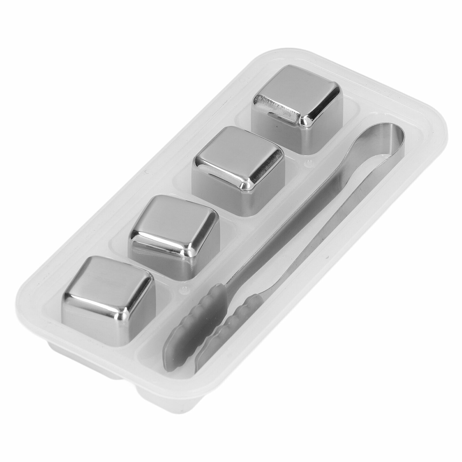 4pcs многоразовый напиток охлаждающий камни из нержавеющей стали виски кубики со льдом с зажимом для напитков