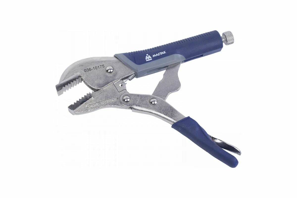 Зажим с фиксатором 175мм, прямые губки мастак