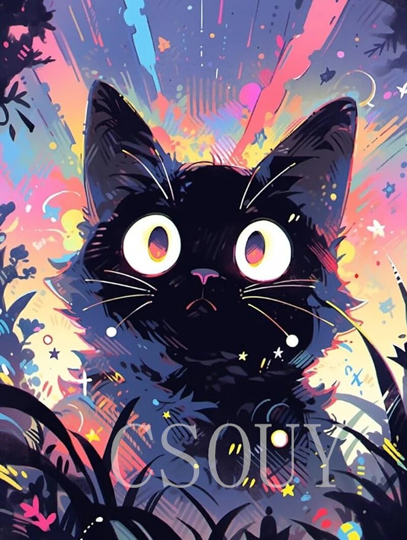 Алмазная живопись Black Cats 100% Fairy Dust 30x40cm AB SQ, CS215-2