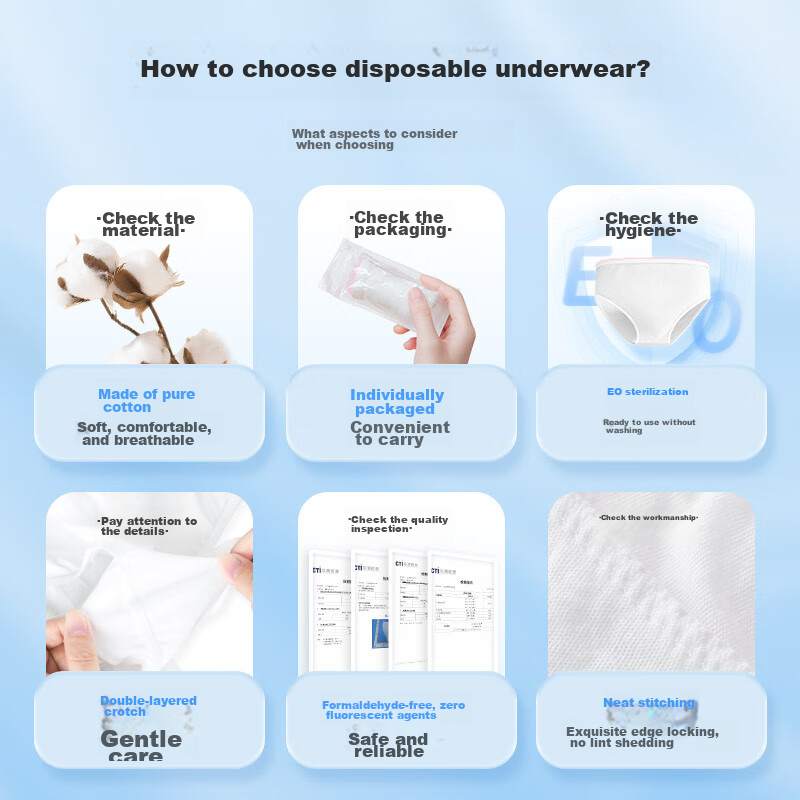 Kangaroo Doctor Disposable Underwear for Women, Pure Cotton, Maternity Postpartum Travel Portable Underwear, 20 Pieces, XXL Size [Up to 150 Jin]
