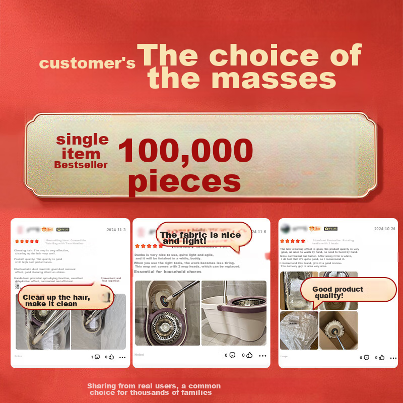 Jiajie Excellent Product 360° Spin Mop Household Cleaning Kit with Self-Wringing Bucket, Mop, and Absorbent Microfiber Cloth