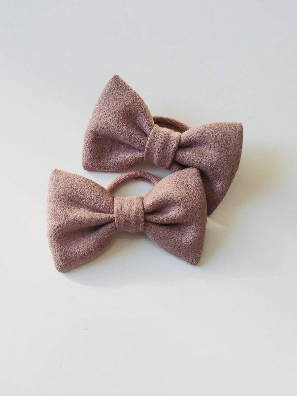 Бантики для волос на резинке, замша, 2 шт