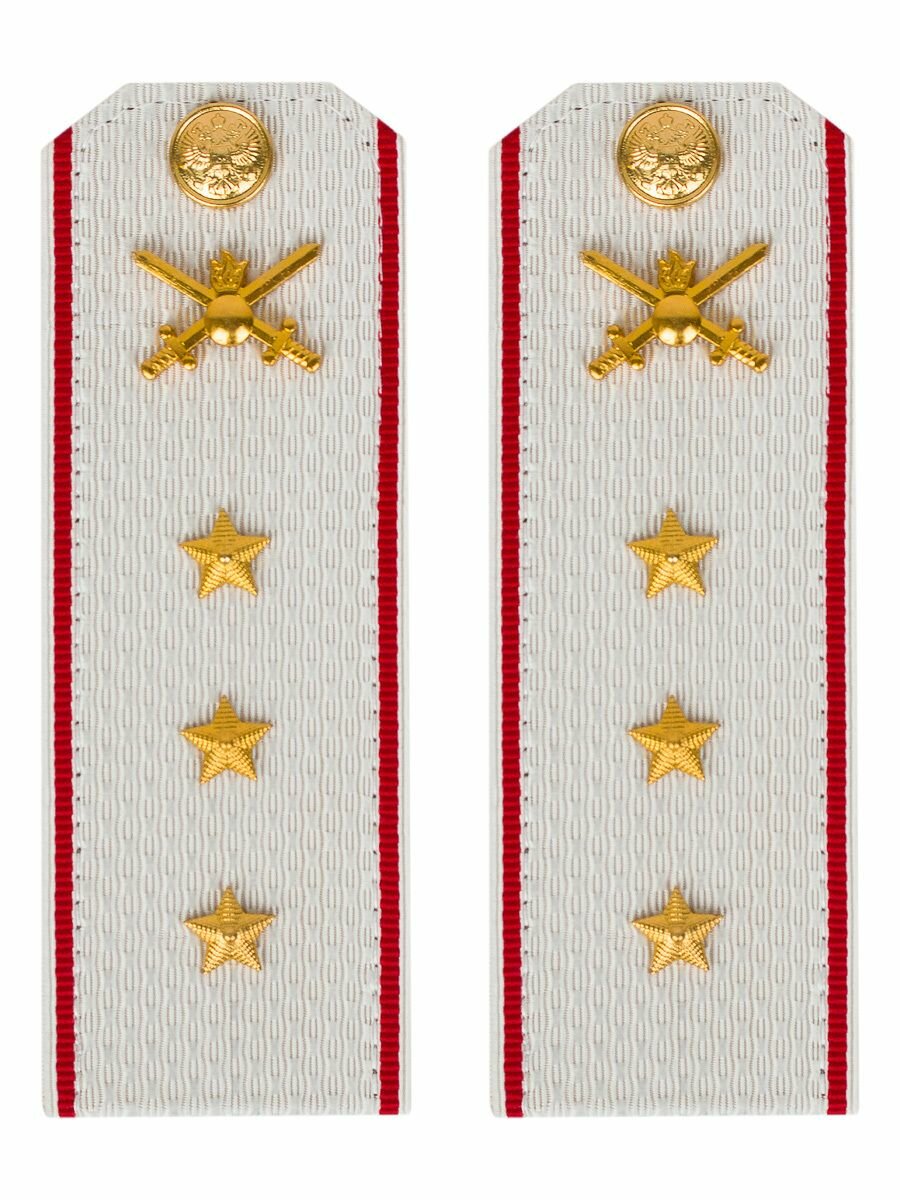 Погоны МО Сухопутные войска белые звание Старший Прапорщик