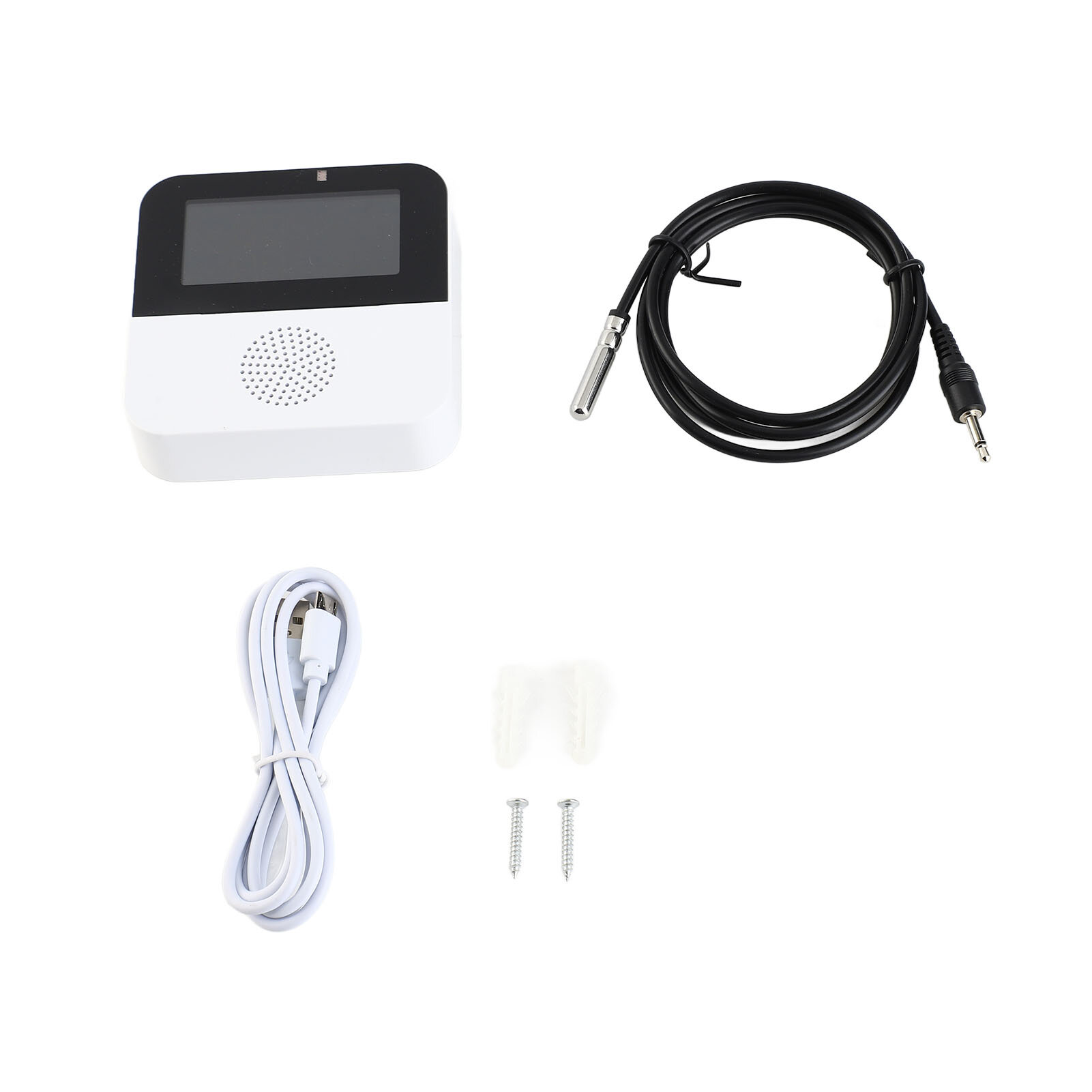 Wi-Fi термометр-гигрометр для дома с функцией сигнализации, управлением через приложение, 2,9-дюймовым ЖК-дисплеем с подсветкой, отображением температуры (в градусах Цельсия) и даты.