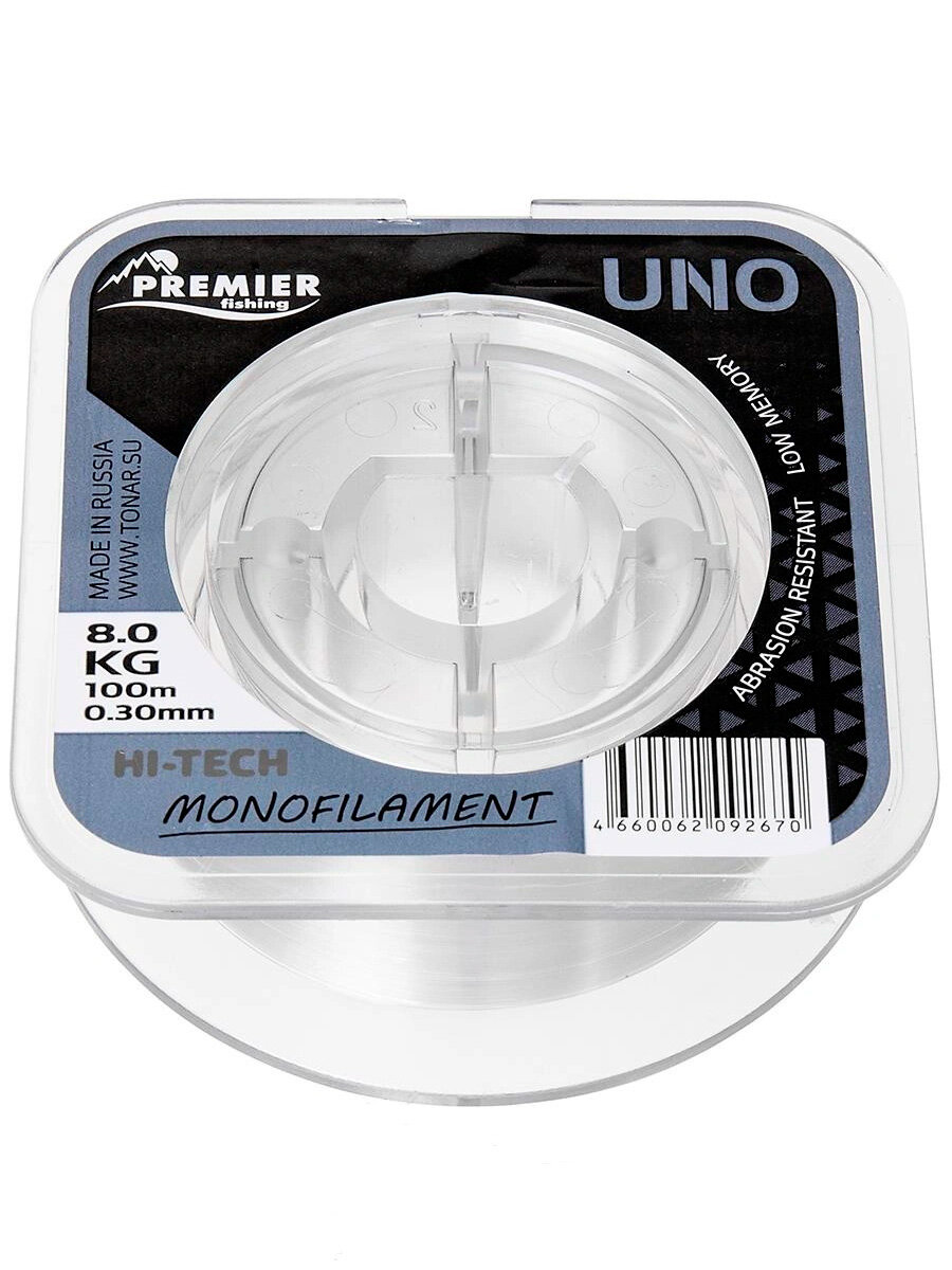 Леска для рыбалки Premier Fishing UNO Clear Nylon 0,30mm/100m (PR-U-C-030-100)