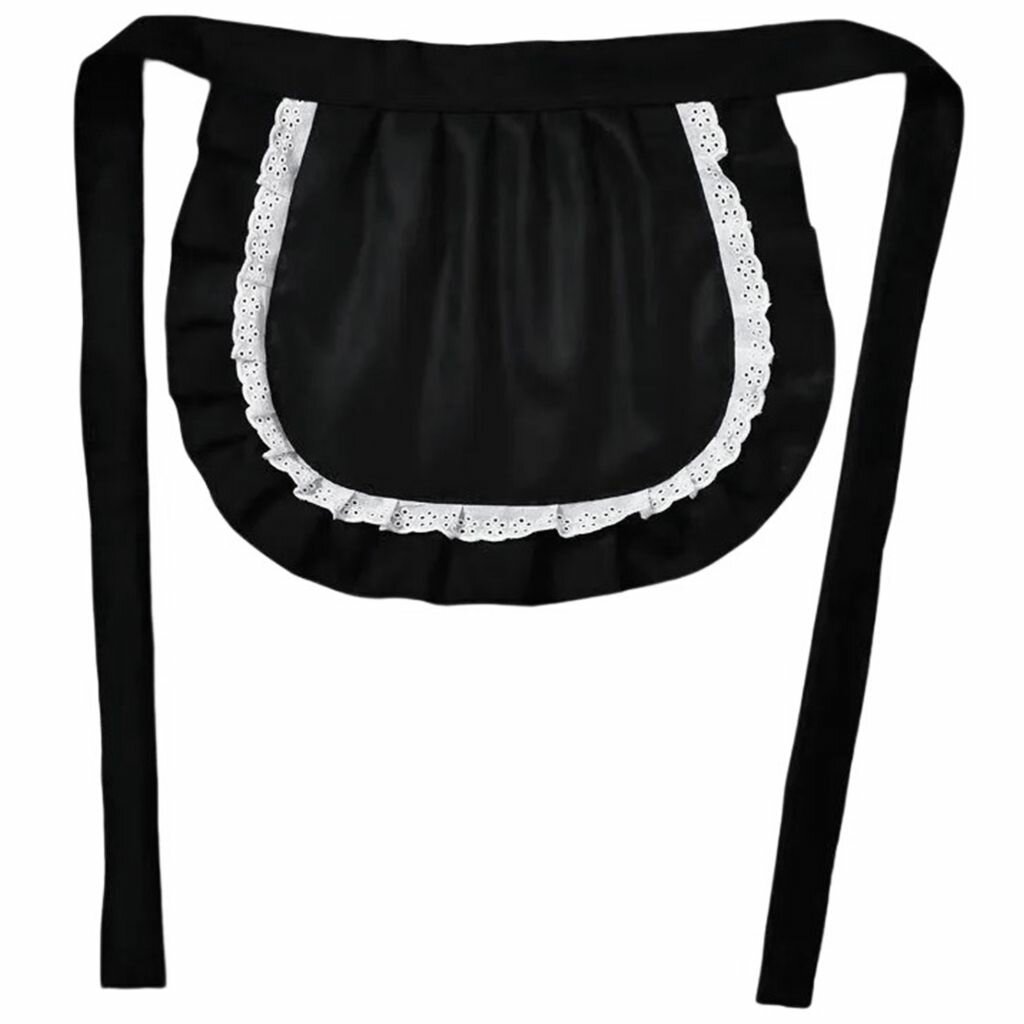 (1 штука) Маленький фартук горничной китайской девушки Лолиты-черный маленький белый