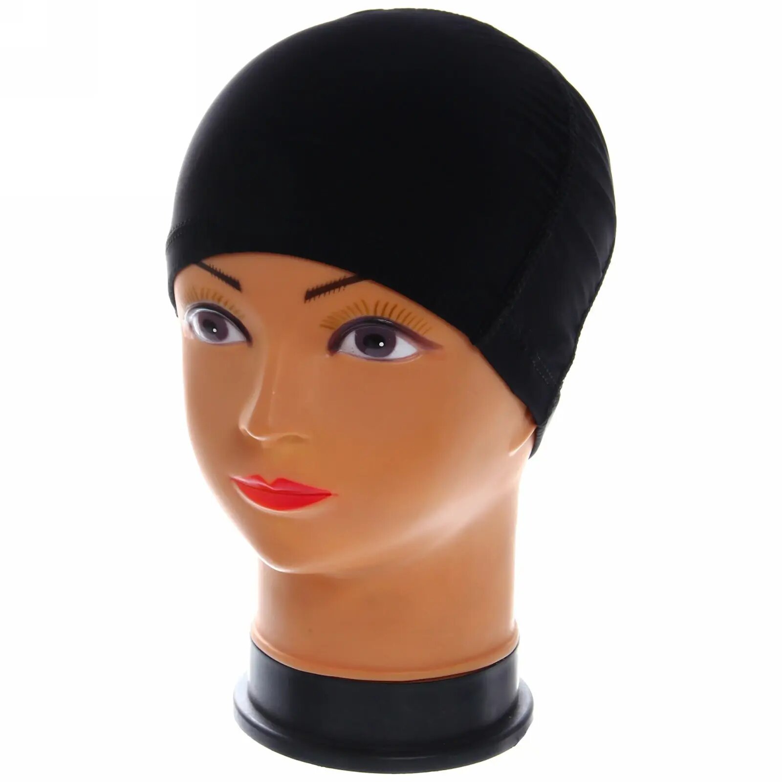 Шапочка для плавания SC-002, черная, тканевая, эластичная, комфортная