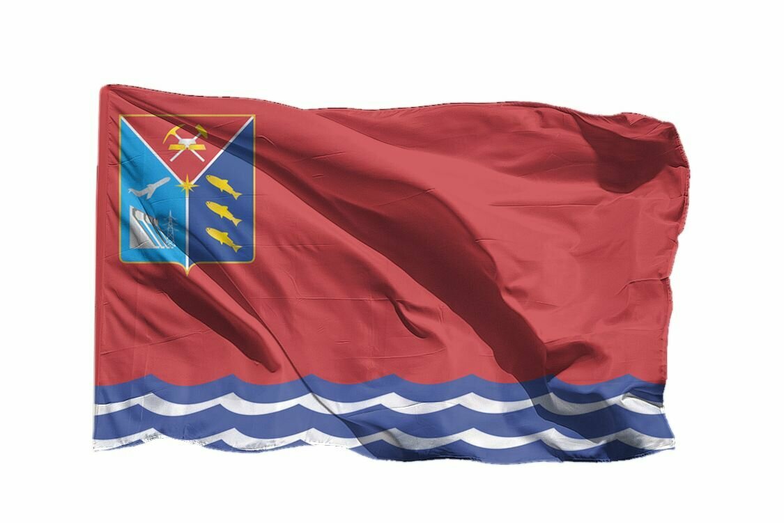 Флаг Магаданской области, на сетке, 100х150 см - для уличного флагштока