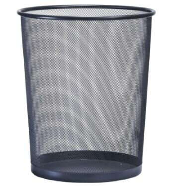 Корзина для мусора и бумаг Luscan 12.3 л окрашенная сталь чёрная (28x26x26 см)