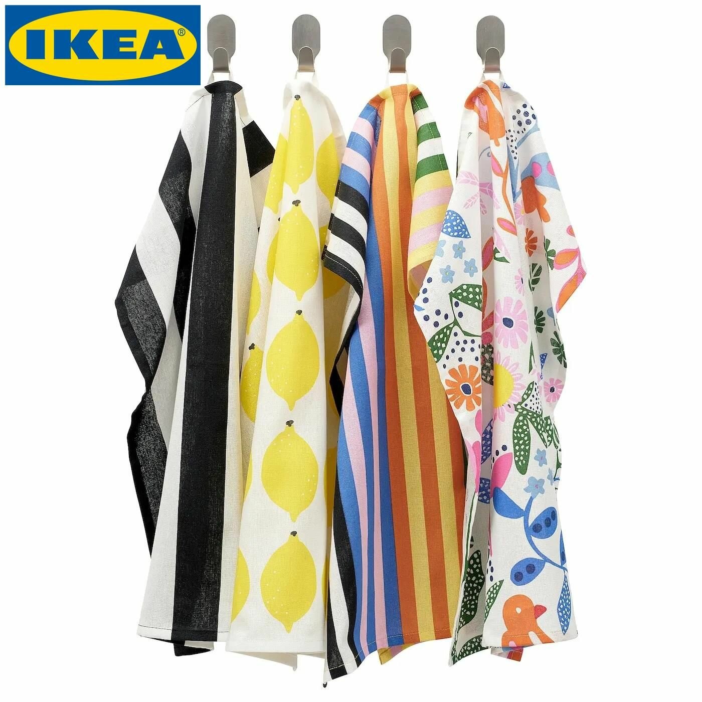 IKEA RINNIG полотенце кухонное, Разноцветный/с рисунком, 45x60 см