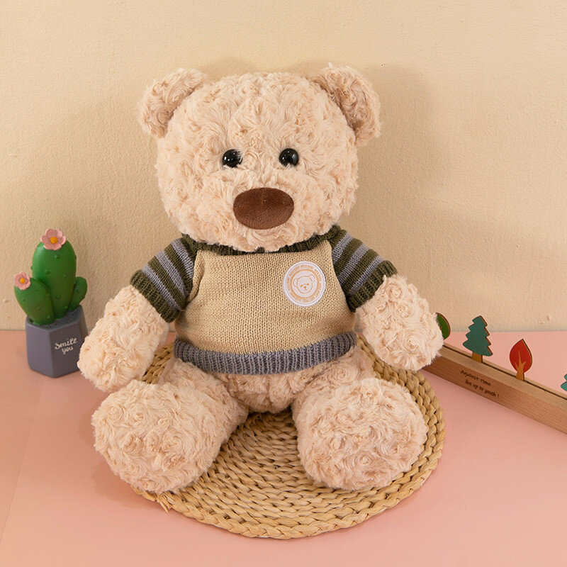 Charming sweater teddy bear plush toy for children colorful and cuddly, colorful