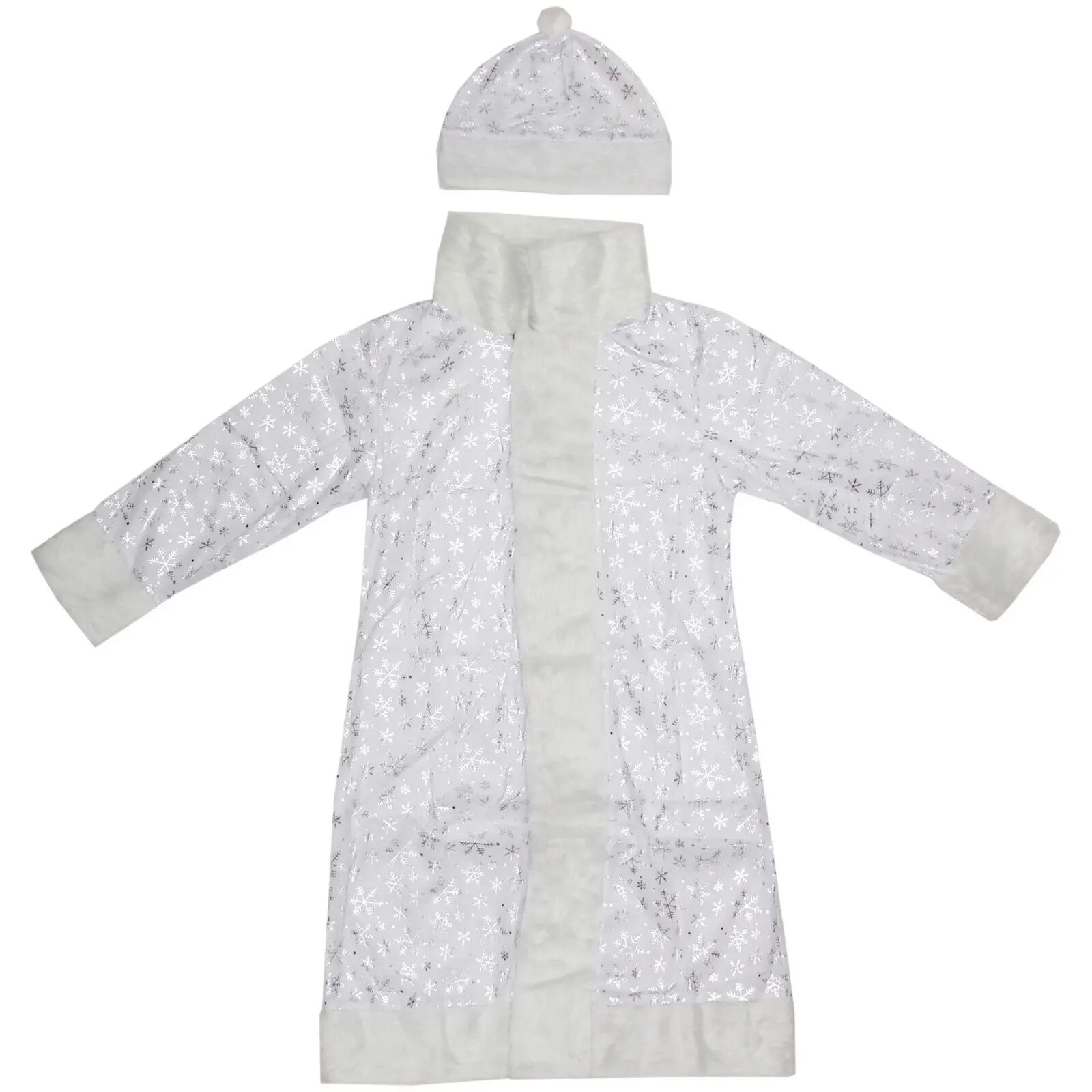 Костюм карнавальный «Новогодняя Снегурочка», белый, р-р S, меховая отделка