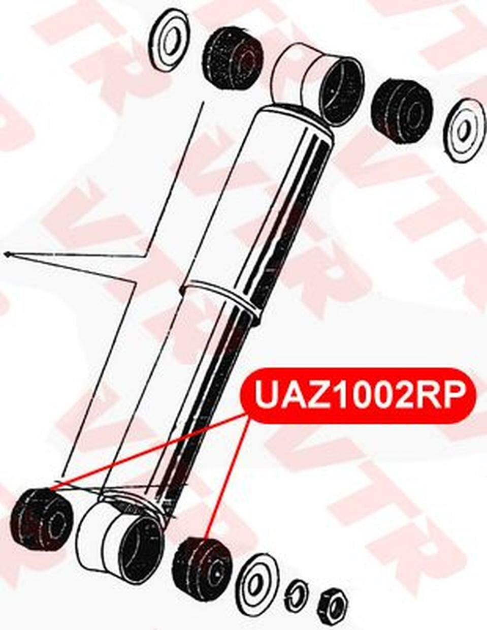 Vtr полиуретановая втулка амортизатора подвески для автомобилей uaz1002rp
