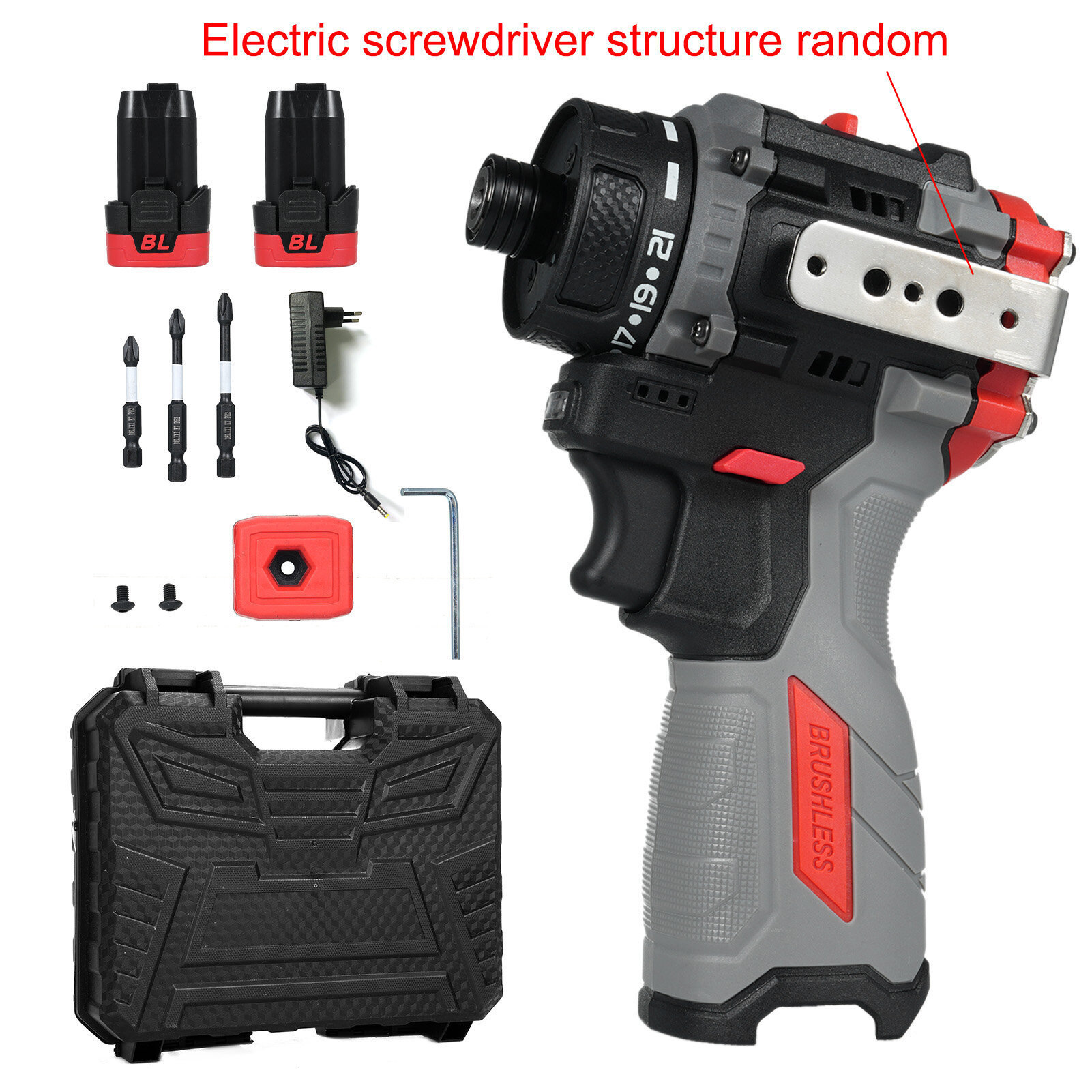 Бесщеточный шуруповерт 16,8 В, молоток, 45 Нм, 1600 об/мин, литиевая батарея, набор инструментов, электрическая отвертка с регулировкой крутящего момента, 2-скоростной регулировкой для дерева, ПВХ и АБС-пластика.
