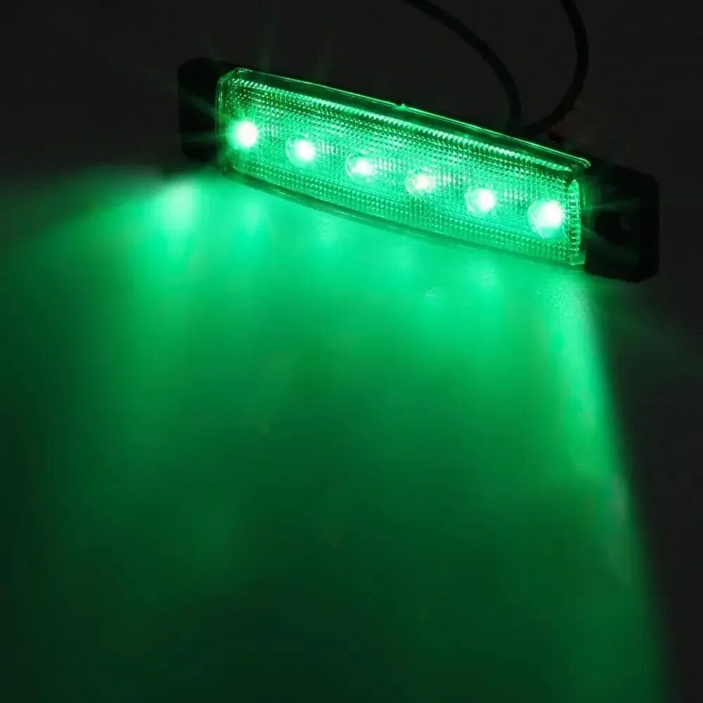 LED боковой габаритный фонарь Green 12V
