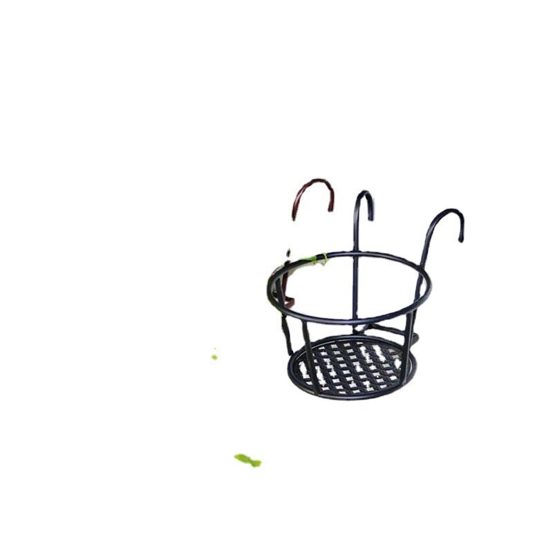 3 ПКС Железный перила подставка для цветов ограда настенная подвесная балкон металл зелёный редис суккулент горшок полка Черный