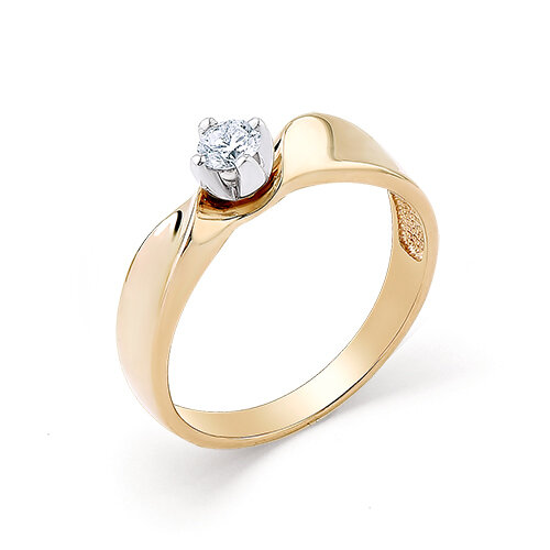 Кольцо, желтое золото, 585 проба, бриллиант