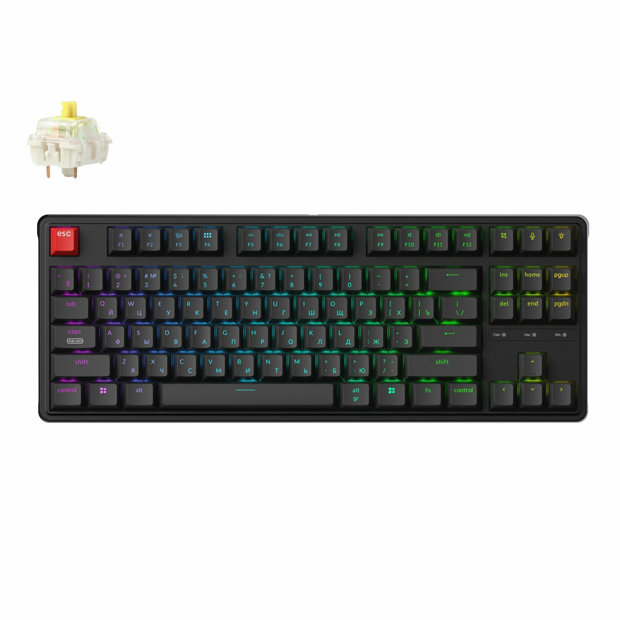 Механическая клавиатура Keychron C3 Pro 8K (80%) - проводная (тактильные св. Keychron Super Banana)