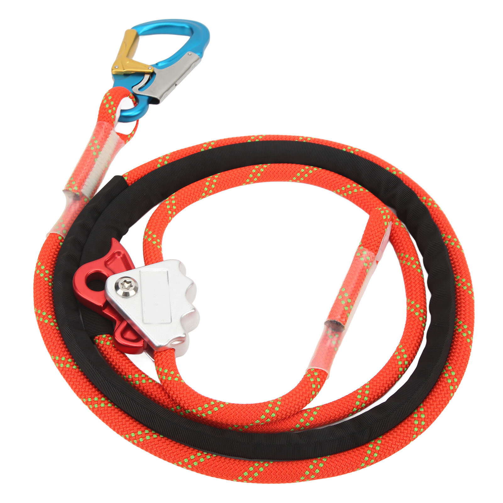 Безопасный страховочный амортизационный трос для скалолазания, настраиваемый, увеличенная защита от падения, диаметр веревки 12мм, материал: нейлон, полиэфир, авиационный алюминий