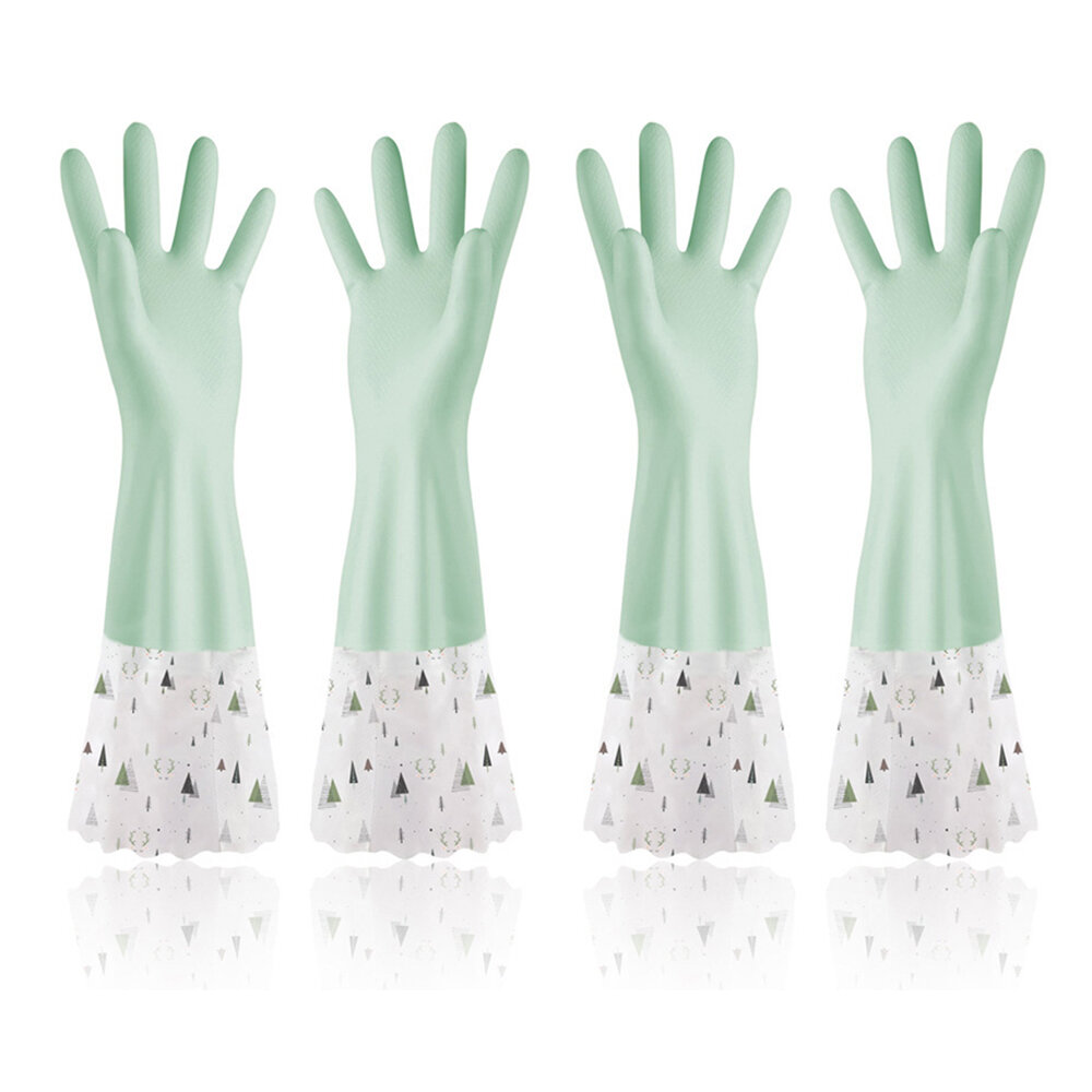 2 пары перчаток для мытья посуды, маслостойкие, перчатки для уборки с длинными рукавами, устойчивые к падениям