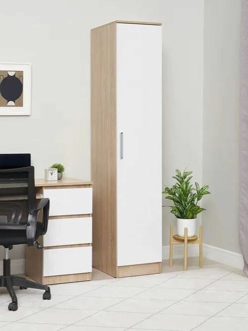 Шкаф-пенал Мартина (Белый глянец, сонома) 400х2016х520