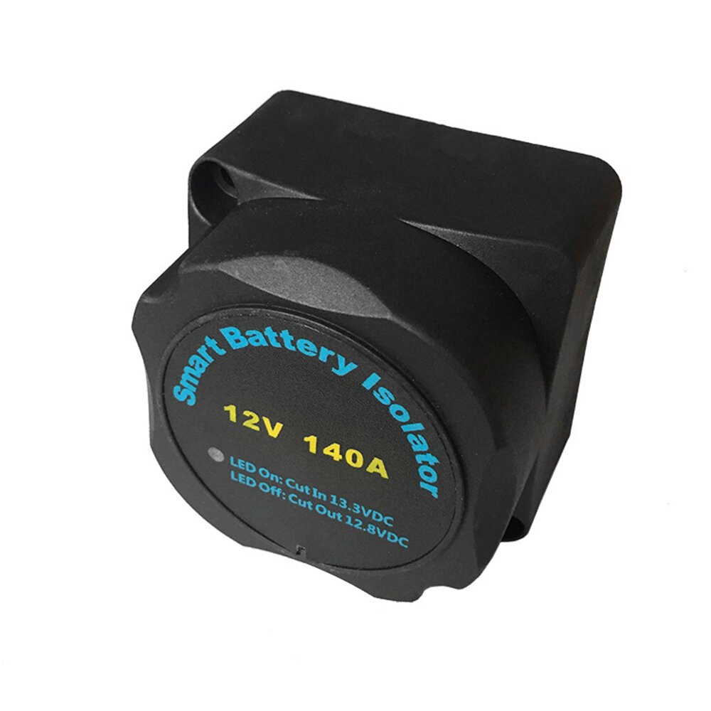 Реле с чувствительностью к напряжению Автоматическое зарядное реле 140A Изолятор для двух батарей (VSR) DC 12V Поверхностный материал Стекловолокноармированный нейлон Номинальное напряжение DC 12V Напряжение объединения/открытия DC 13.3V/12.8V